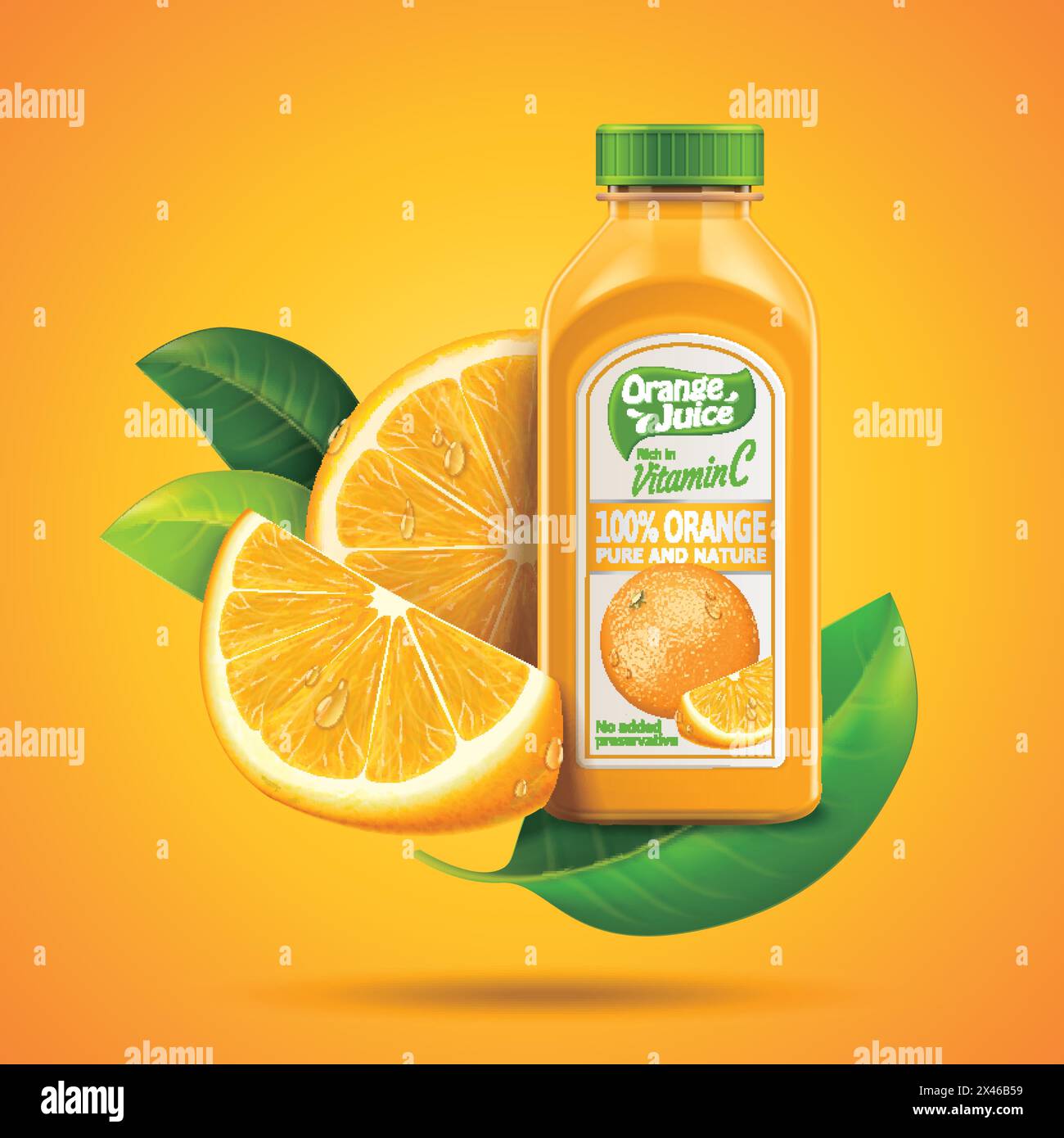 Bottle orange juice label hi-res stock photography and images - Alamy