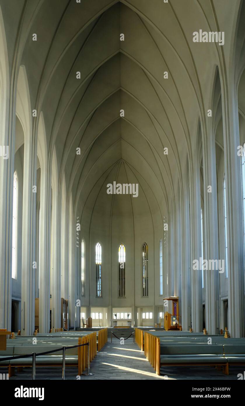 inside the Hallgrimskirkja church in Reykjavik, Iceland Stock Photo - Alamy