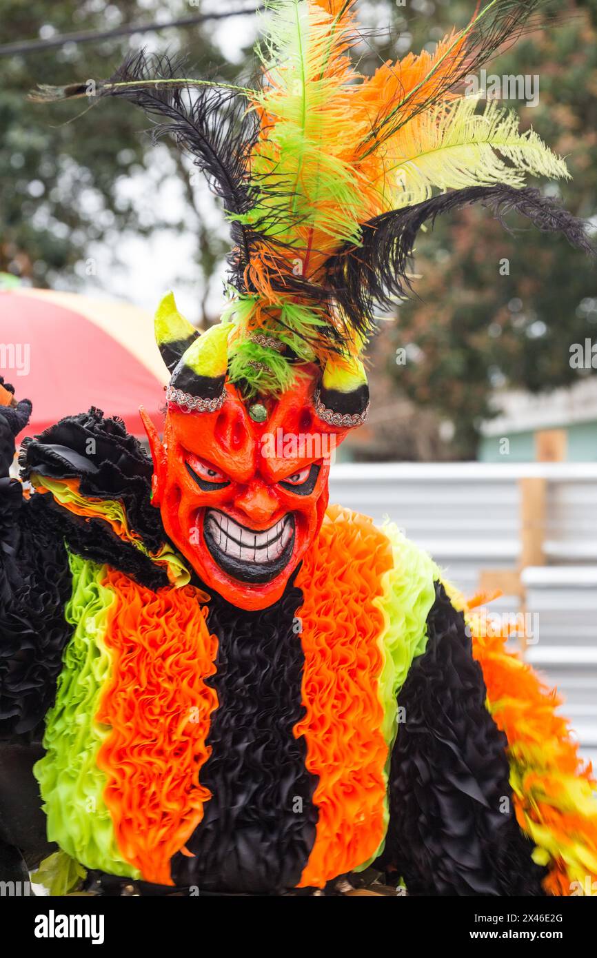 Costumed character in the La Vega Carnival parade in the Dominican ...