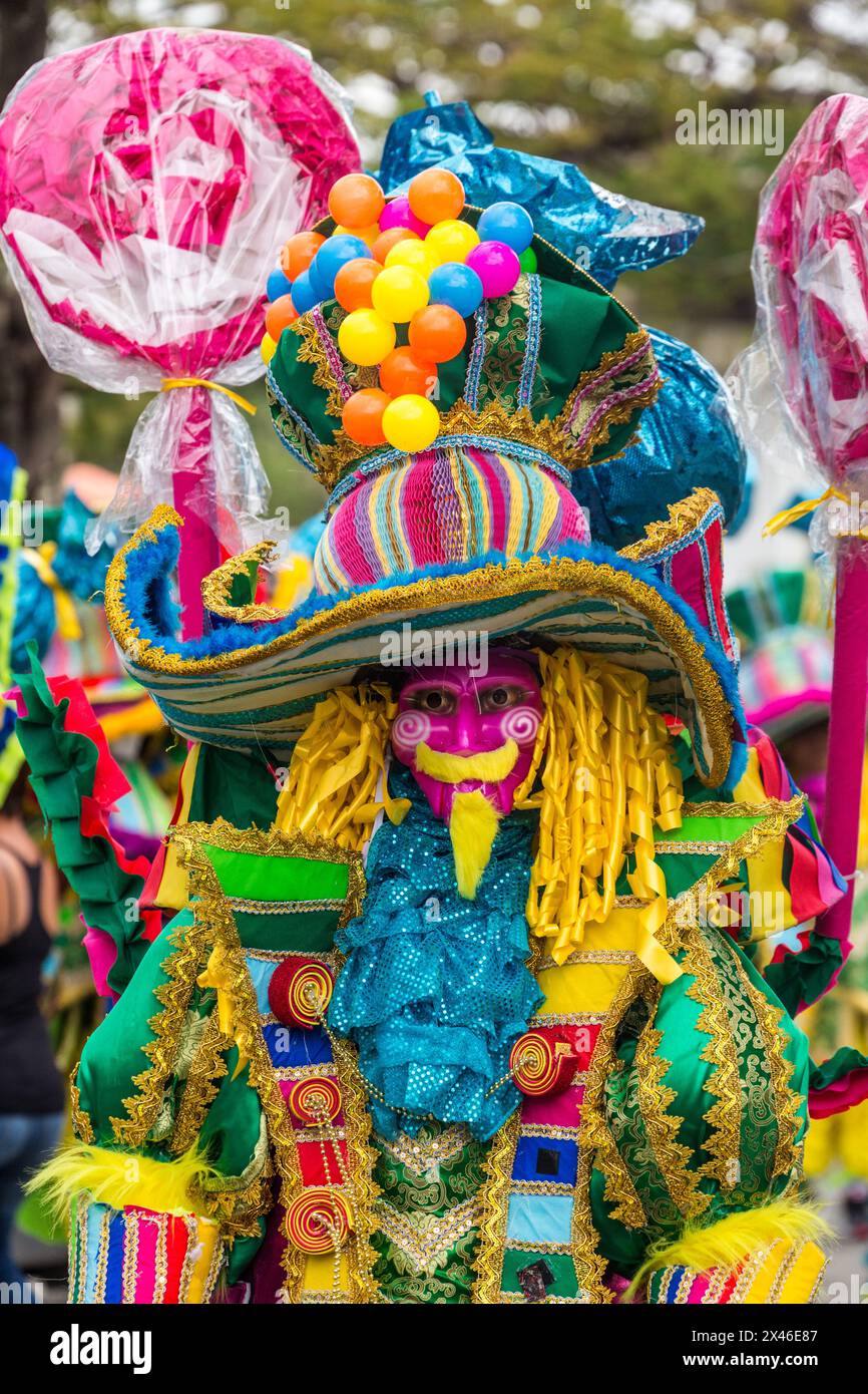 Costumed characters dressed as candies in the La Vega Carnival parade ...