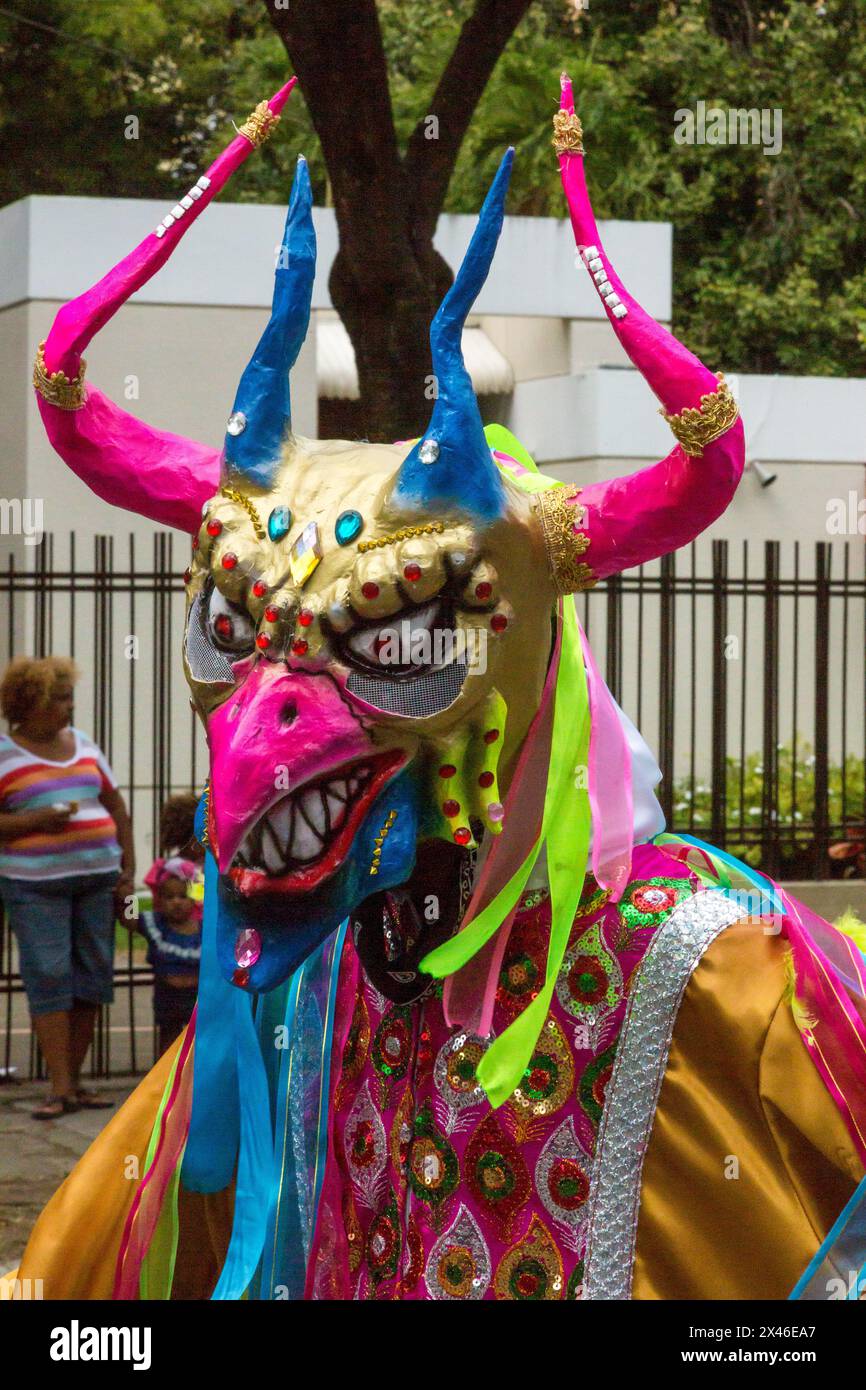 Horned Devil Bird costume in the Carnival parade at La Vega, Dominican ...