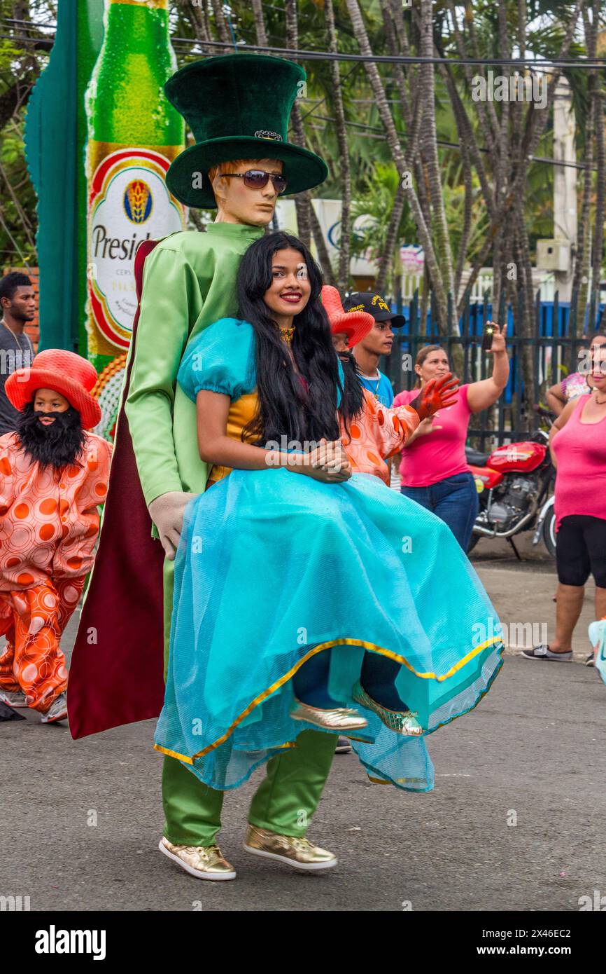 Costumed characters in the La Vega Carnival parade in the Dominican ...