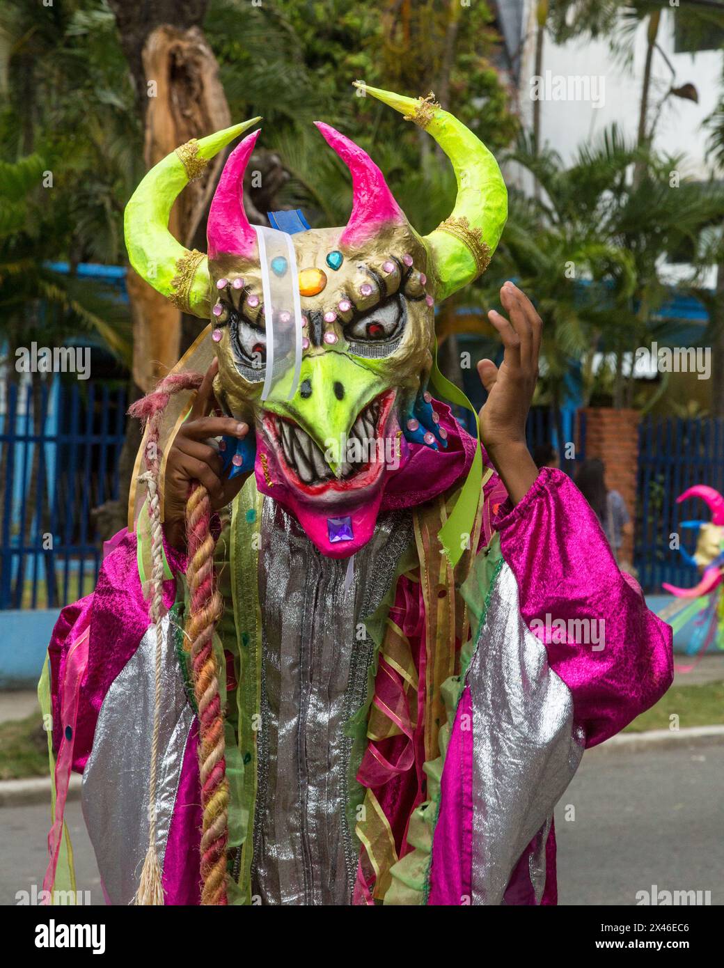 Horned Devil Bird costume in the Carnival parade at La Vega, Dominican ...
