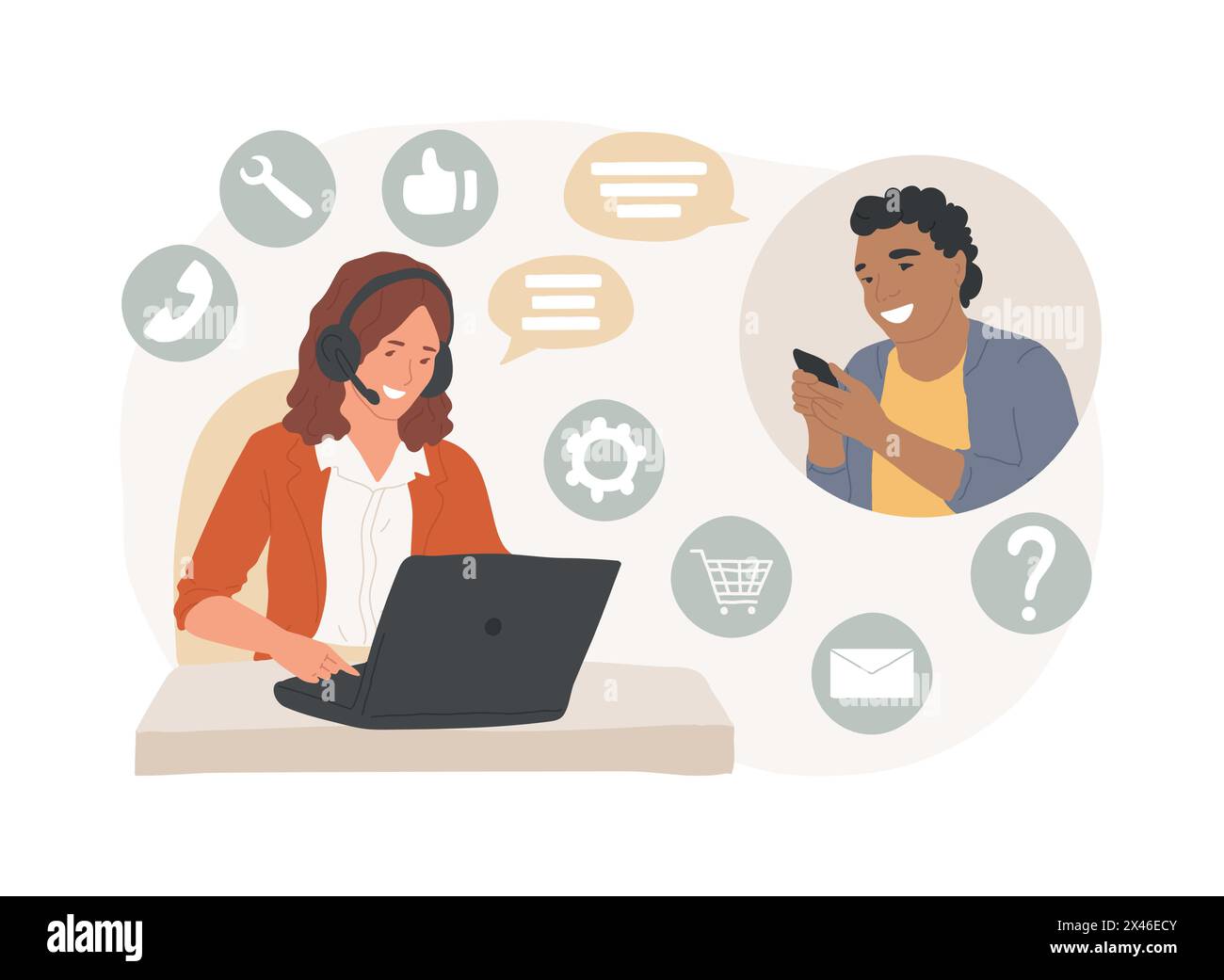 Customer care isolated concept vector illustration Stock Vector Image ...