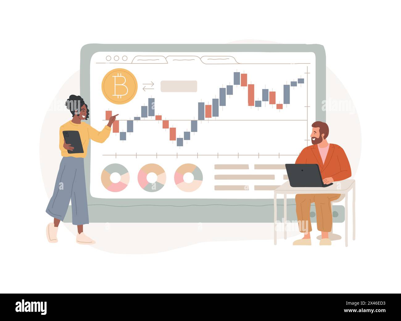 Cryptocurrency trading desk isolated concept vector illustration Stock Vector Image & Art - Alamy