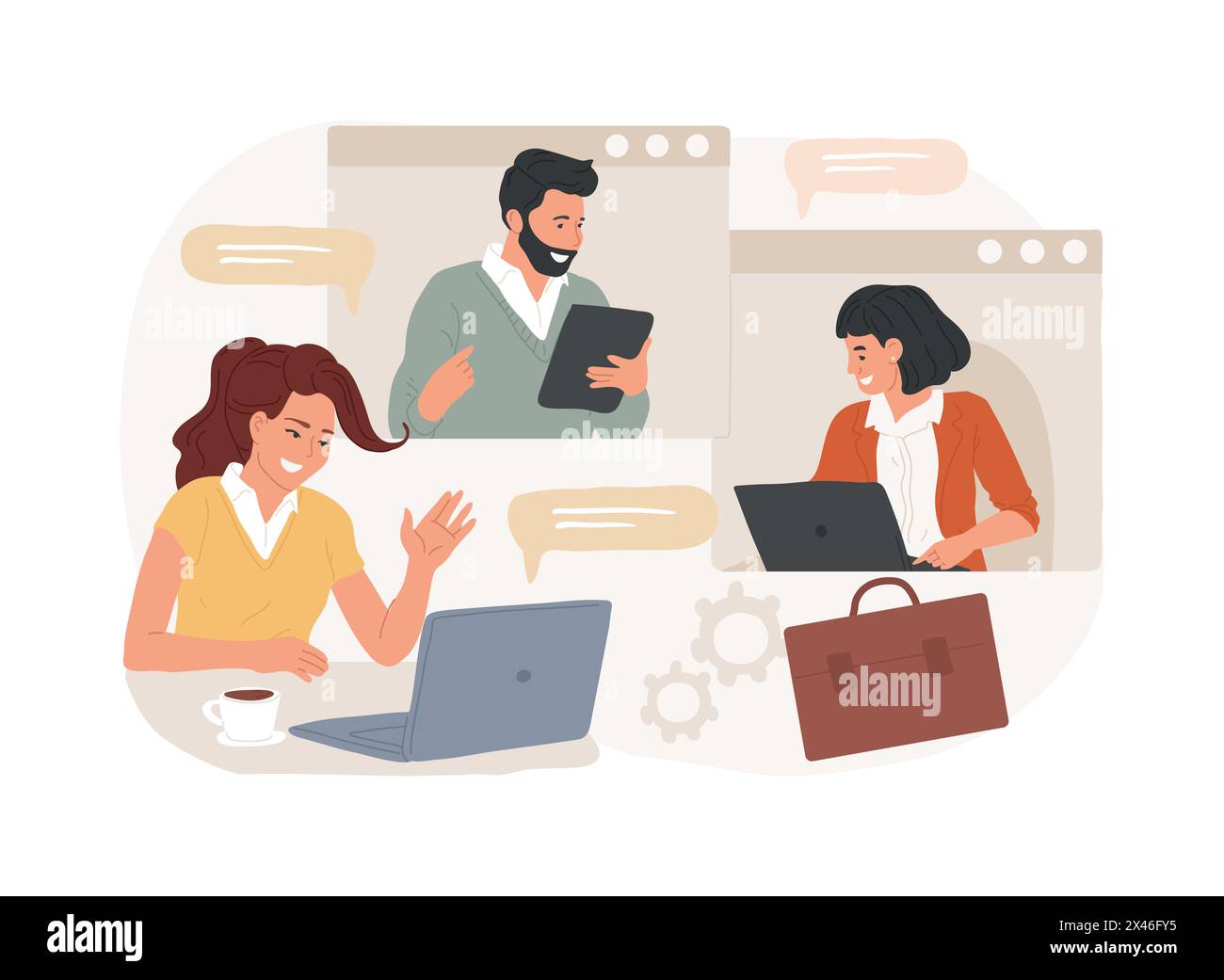 Online meetup isolated concept vector illustration Stock Vector Image ...