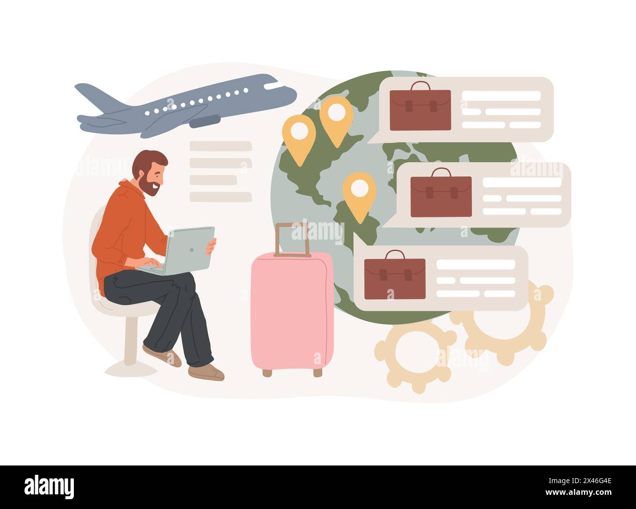 Expat work isolated concept vector illustration Stock Vector Image ...