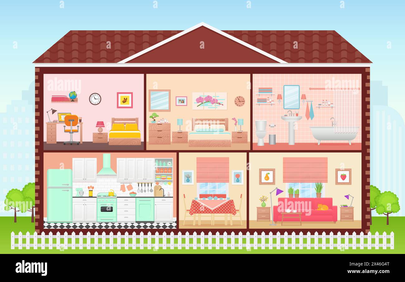 Cutaway section house hi-res stock photography and images - Alamy