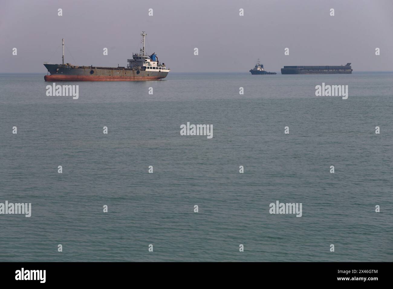 Bushehr, Iran. 29th Apr, 2024. Cargo ships are sailing in the Persian ...
