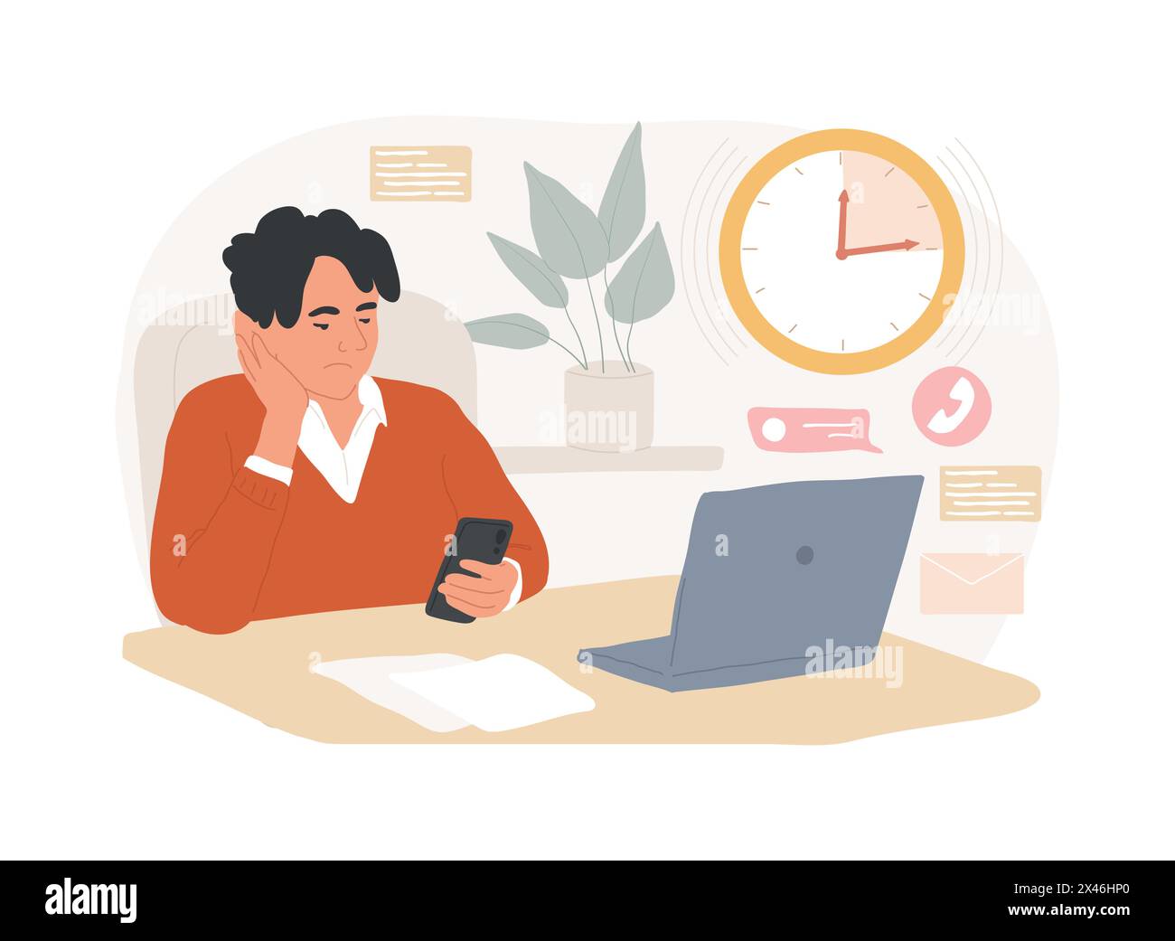 Procrastination isolated concept vector illustration Stock Vector Image ...