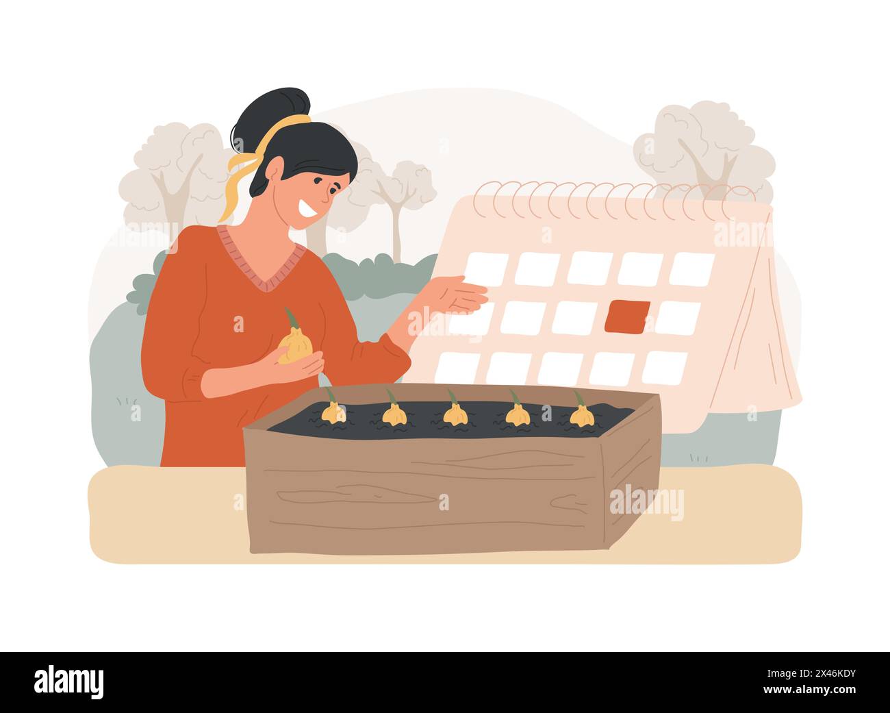 Planting bulbs isolated concept vector illustration Stock Vector Image ...