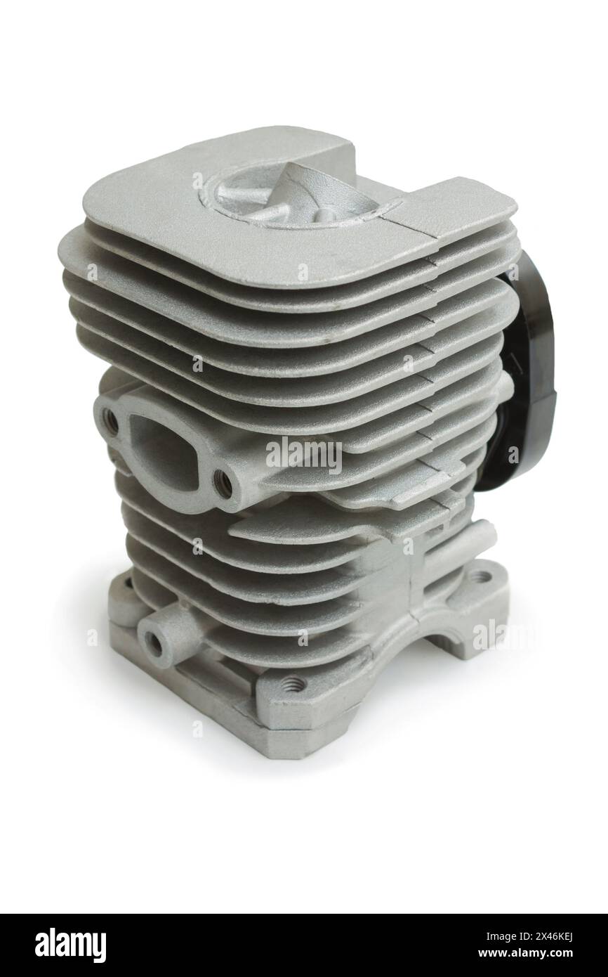 New cylinder for low power two-stroke engine isolated on white Stock ...