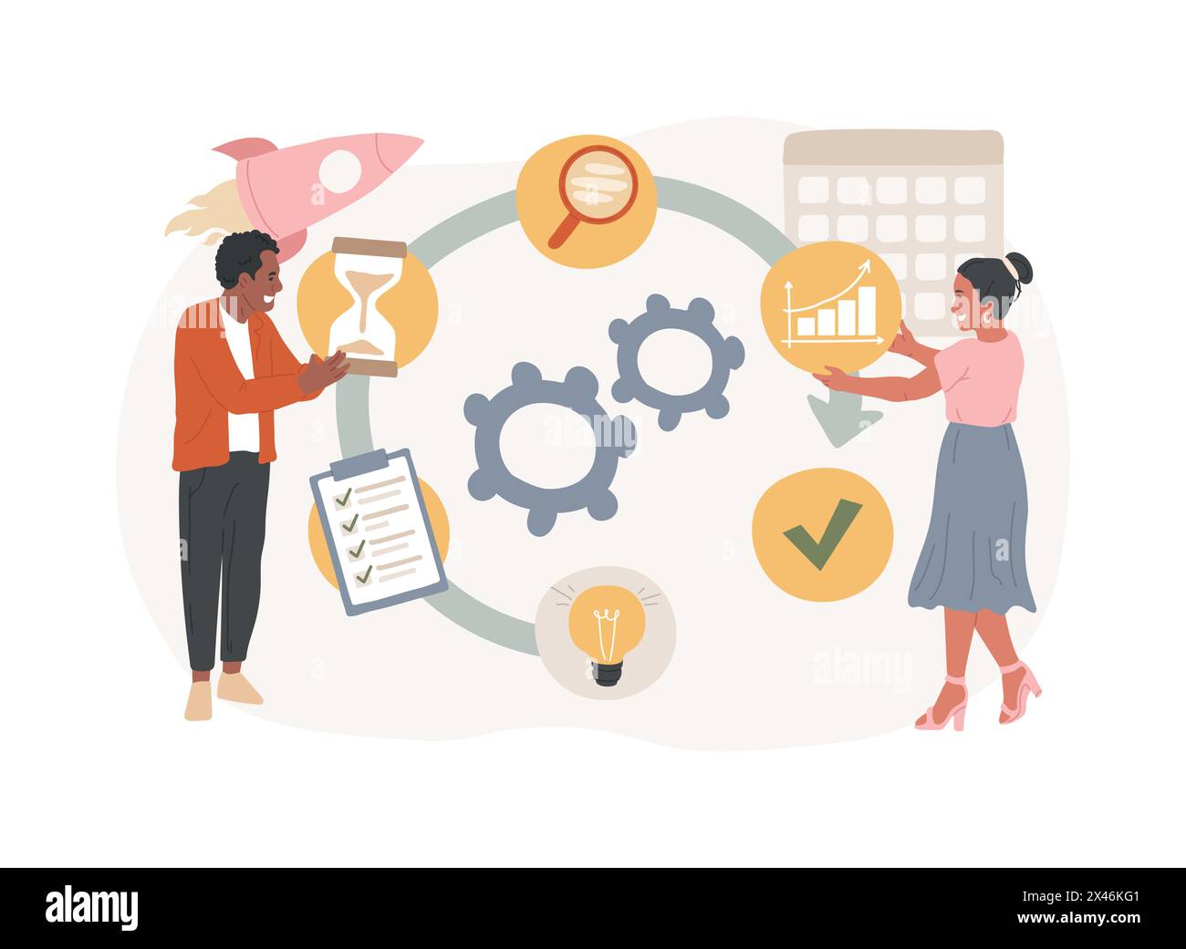 Project life cycle isolated concept vector illustration Stock Vector ...