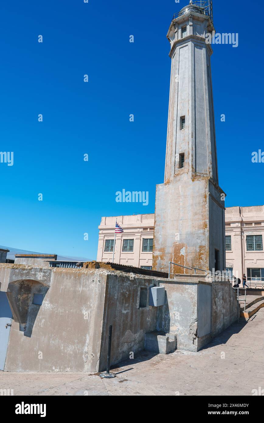 Historical Alcatraz Island Landscape with Lighthouse, San Francisco ...