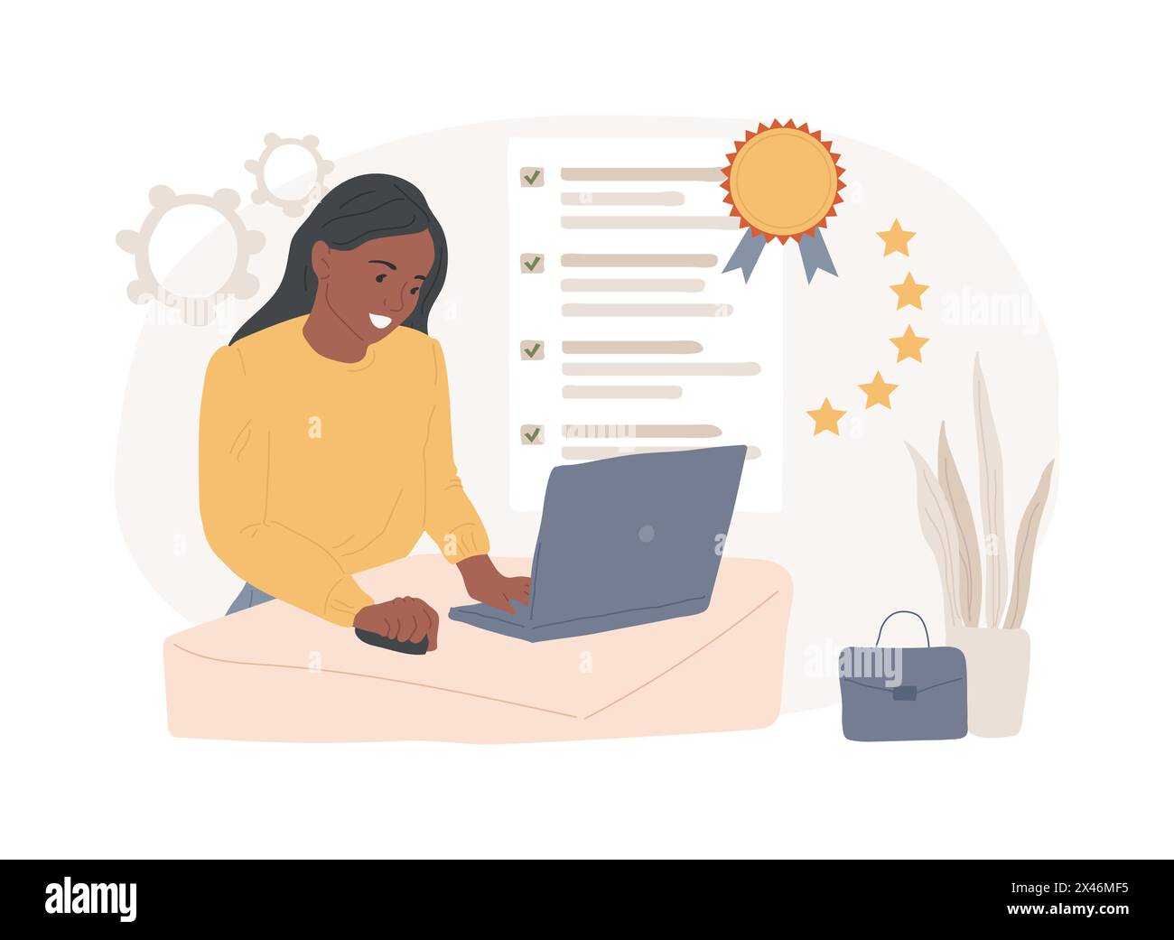 Quality work isolated concept vector illustration Stock Vector Image ...