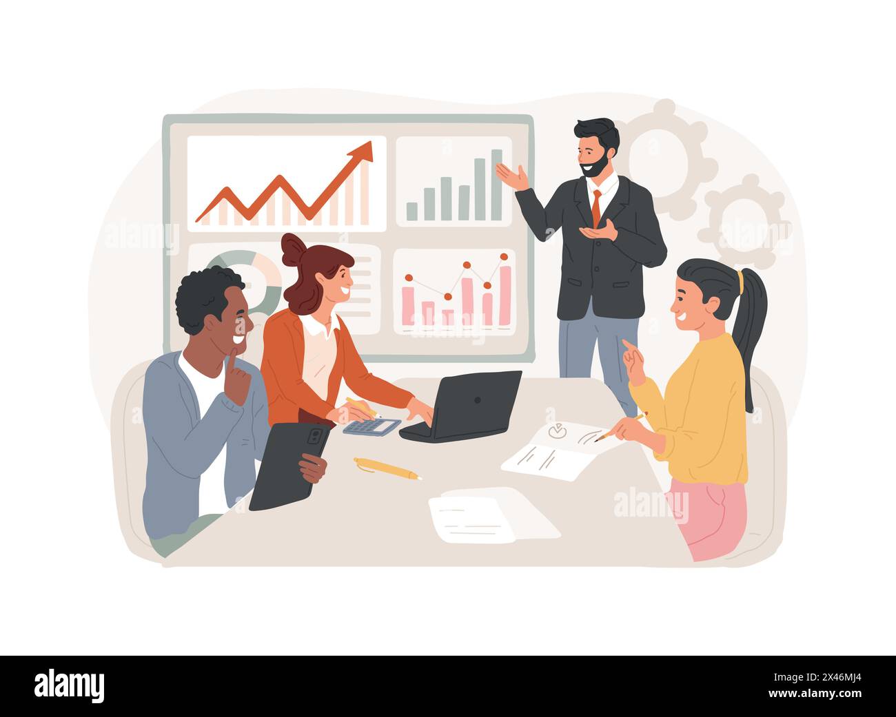 Business briefing isolated concept vector illustration Stock Vector ...