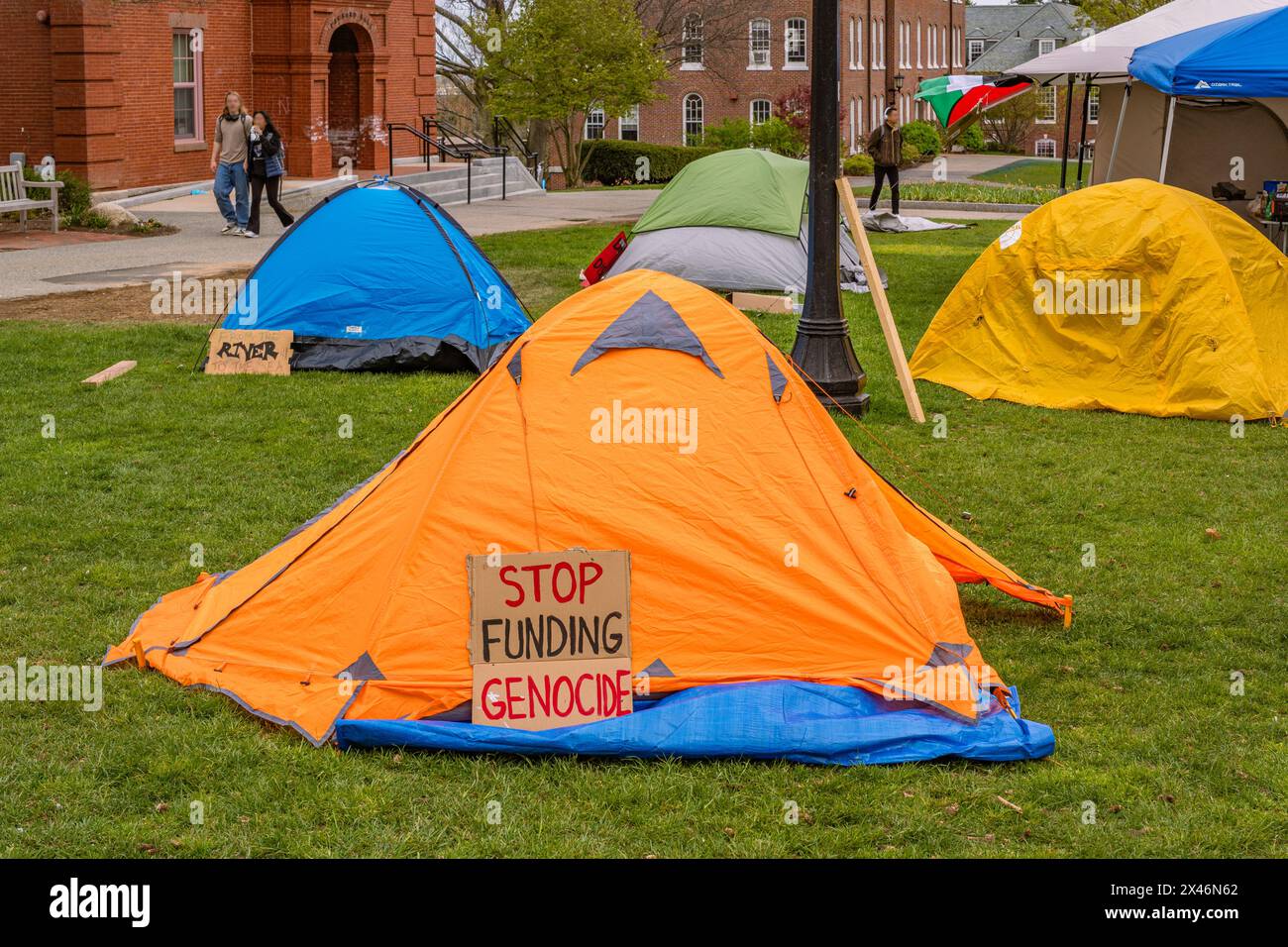 Medford, MA, US-April 30, 2024: Pro-Palestinian protesters at Tufts ...