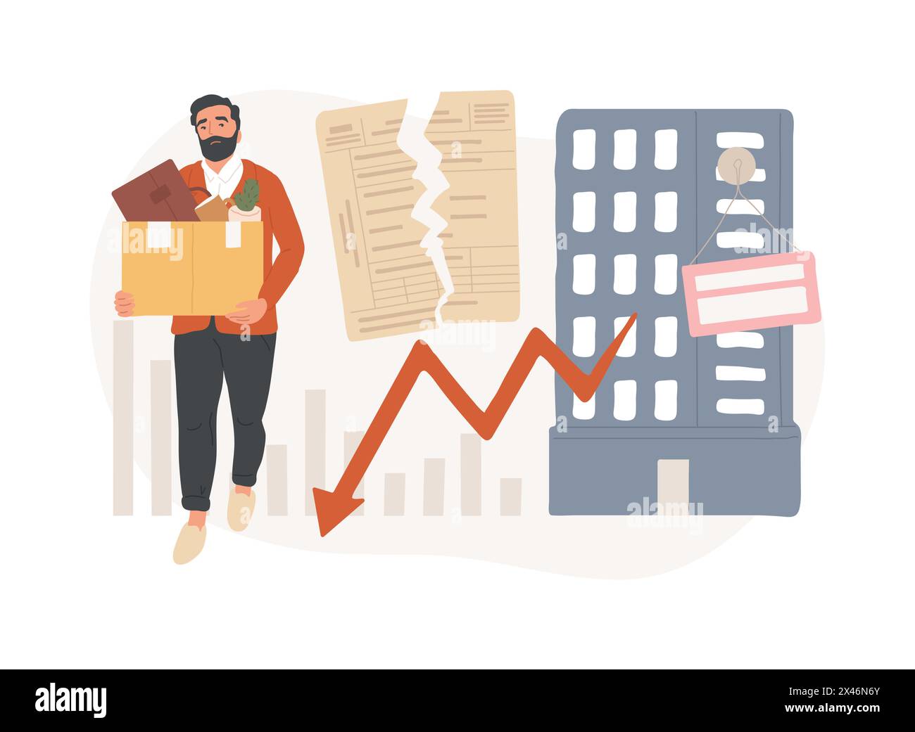 Displaced workers isolated concept vector illustration Stock Vector ...