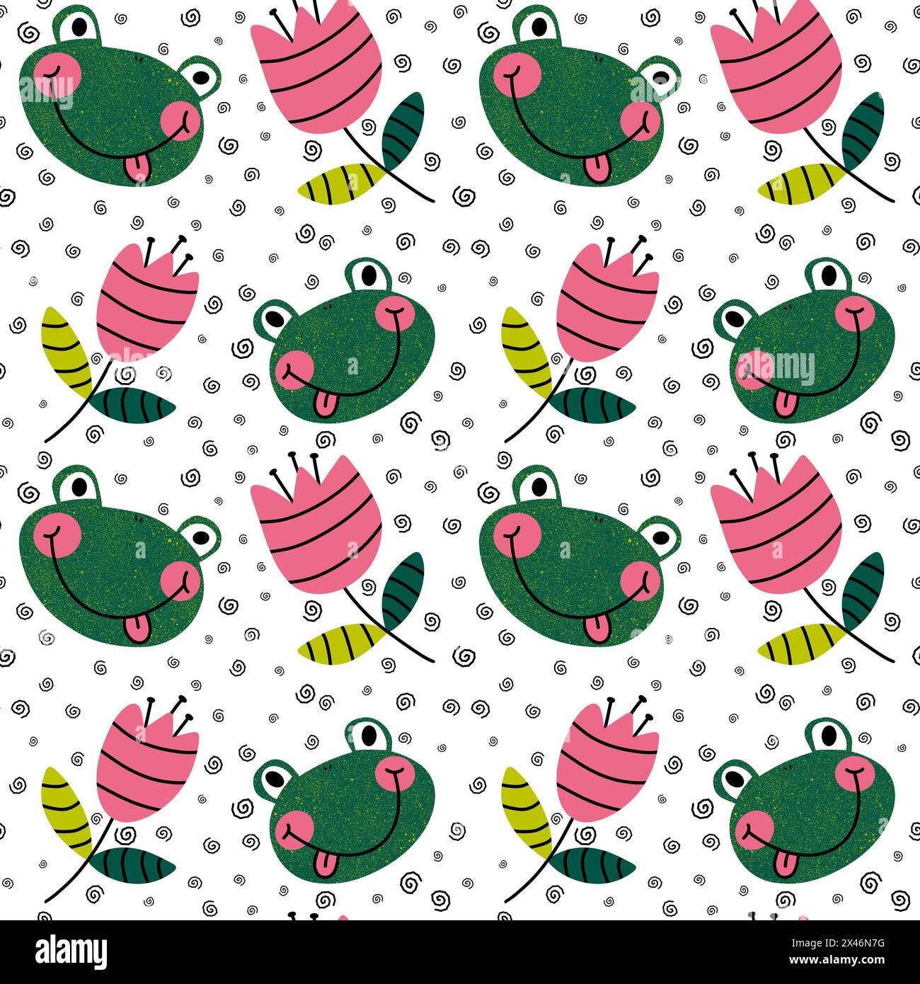 Cartoon animals seamless frogs pattern for wrapping paper and fabrics ...