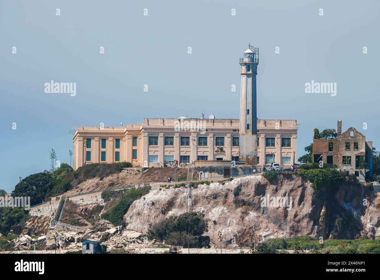 Alcatraz Federal Penitentiary from External View, San Francisco ...