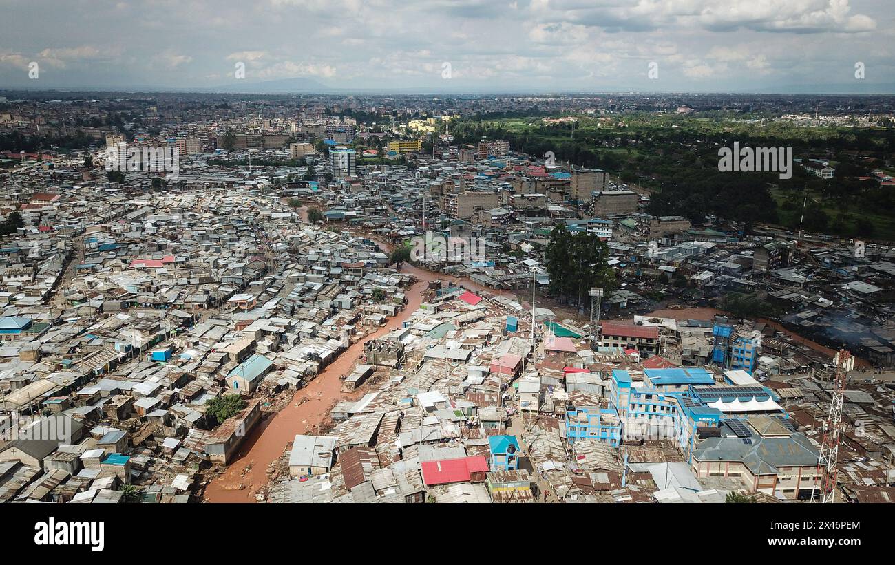 Nairobi. 30th Apr, 2024. Aerial photo taken on April 30, 2024 shows a ...