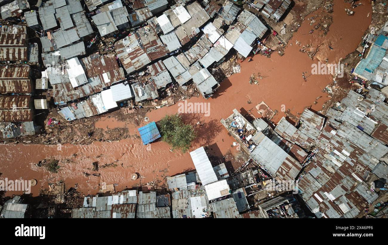 Nairobi. 30th Apr, 2024. Aerial photo taken on April 30, 2024 shows a ...