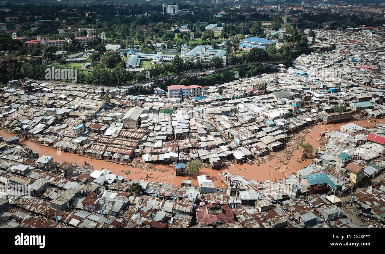Nairobi. 30th Apr, 2024. Aerial photo taken on April 30, 2024 shows a ...