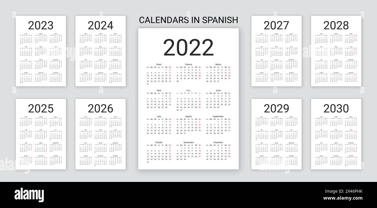 Calendario 2022 2023 2024 español Stock Vector Images - Alamy