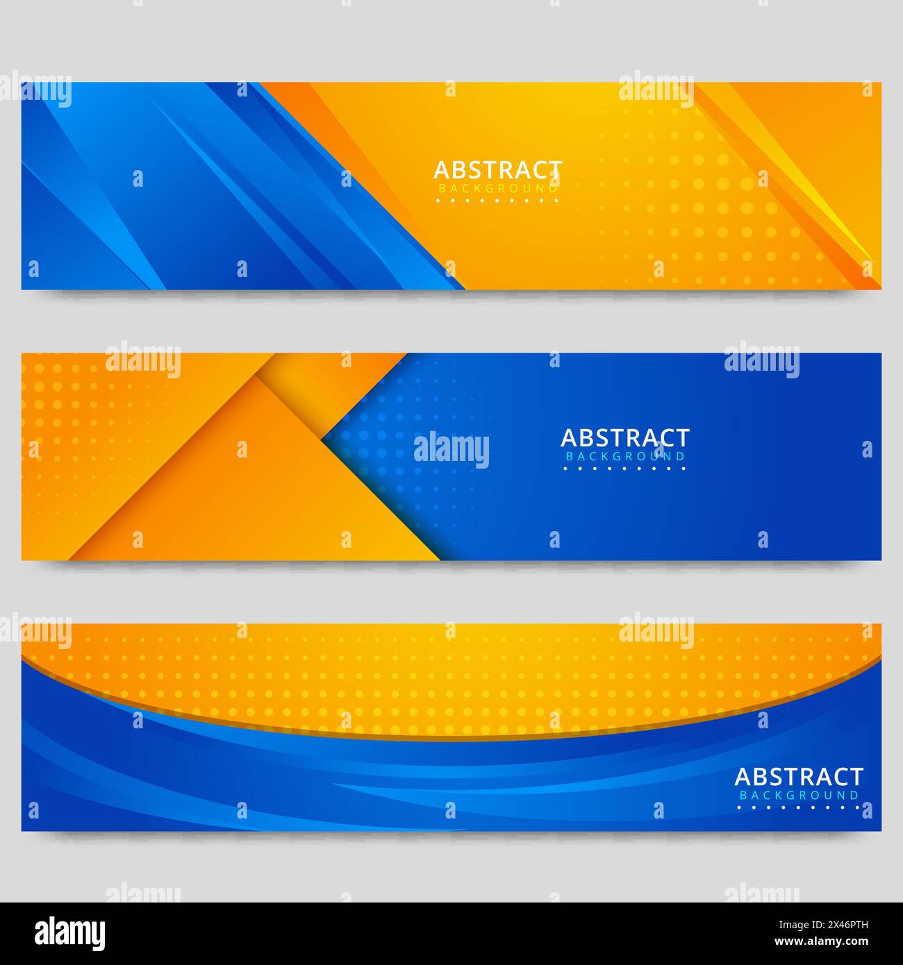 Three different banner backgrounds or templates with copyspace Stock ...