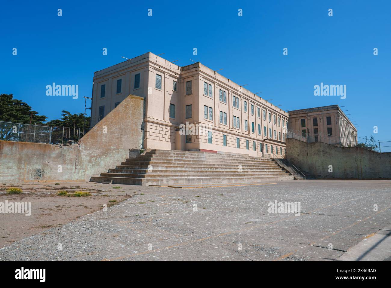 Alcatraz Prison Building with Beige Facade, San Francisco, USA Stock ...