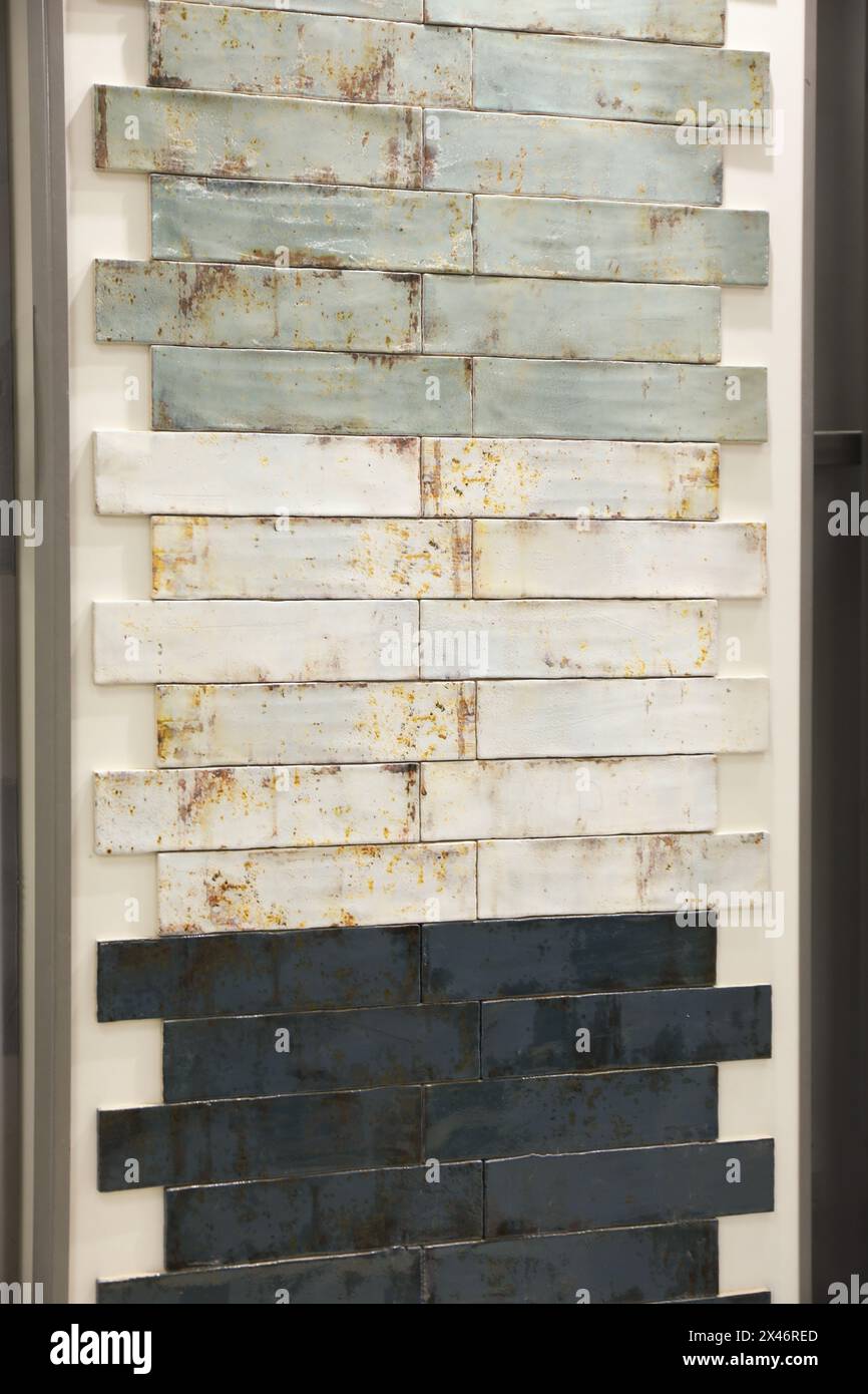 Samples of tile colors display in store Stock Photo - Alamy