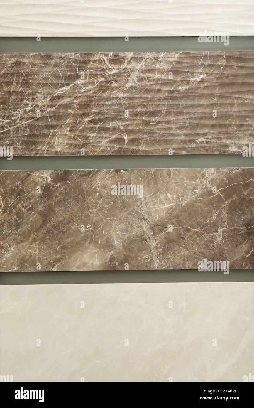 Samples of tile colors display in store Stock Photo - Alamy