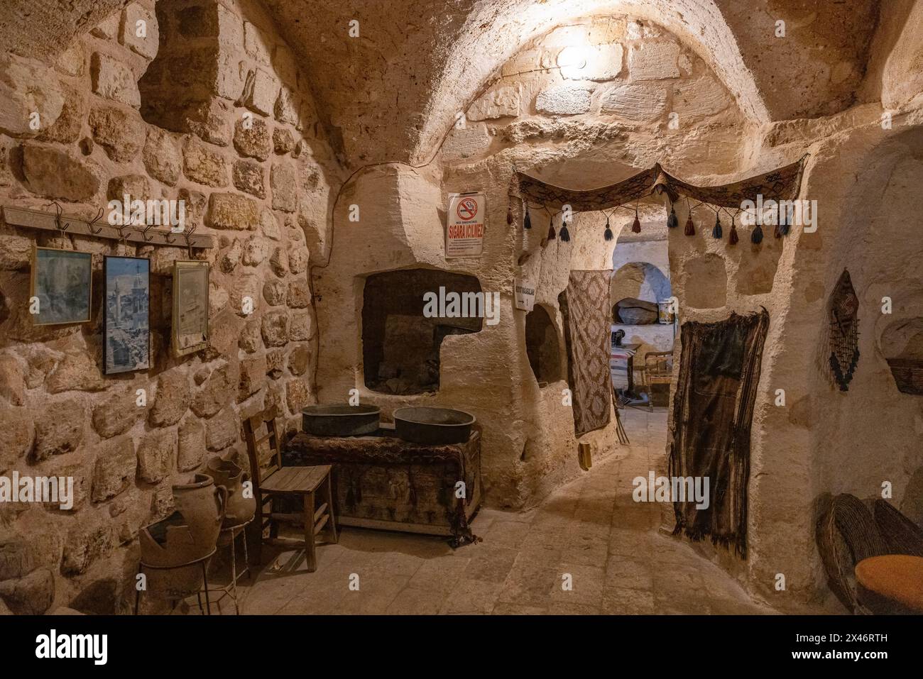 Mardin, Midyat, Turkey - 9 Ocak 2024; Matiate Underground City Estel ...