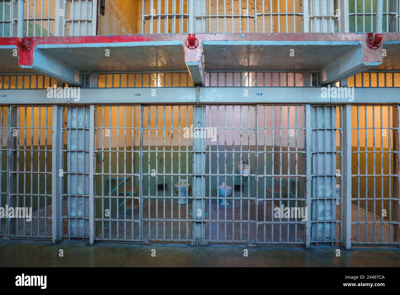 Prison cell numbers 106 and 104, Alcatraz, San Francisco, USA Stock ...