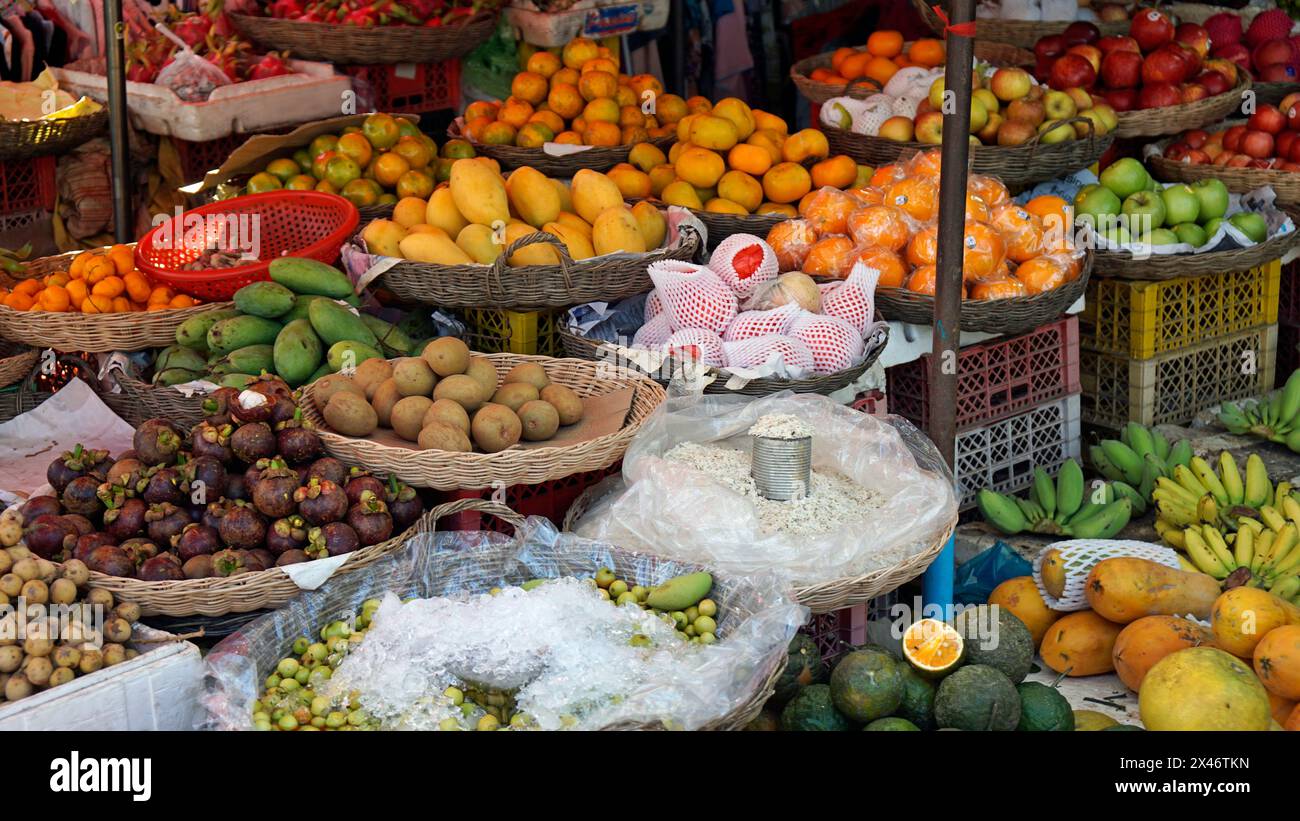 fresh fruits from a fresh market in siem reap in cambodia Stock Photo ...