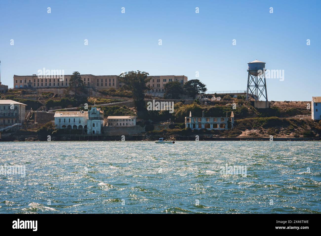 Alcatraz Island View, San Francisco Bay Clear Day Landscape Stock Photo ...