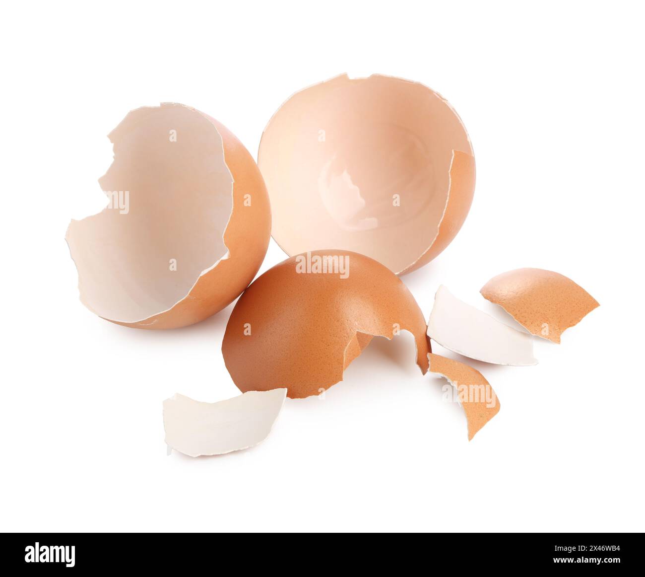 Shells of chicken egg isolated on white Stock Photo - Alamy