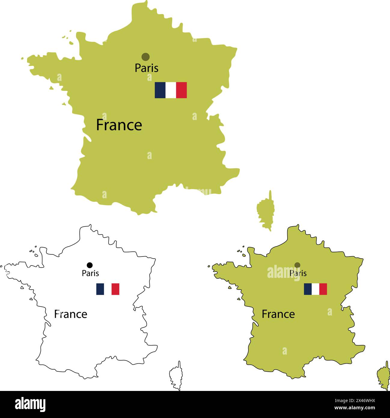Vector illustration map of France Stock Vector Image & Art - Alamy
