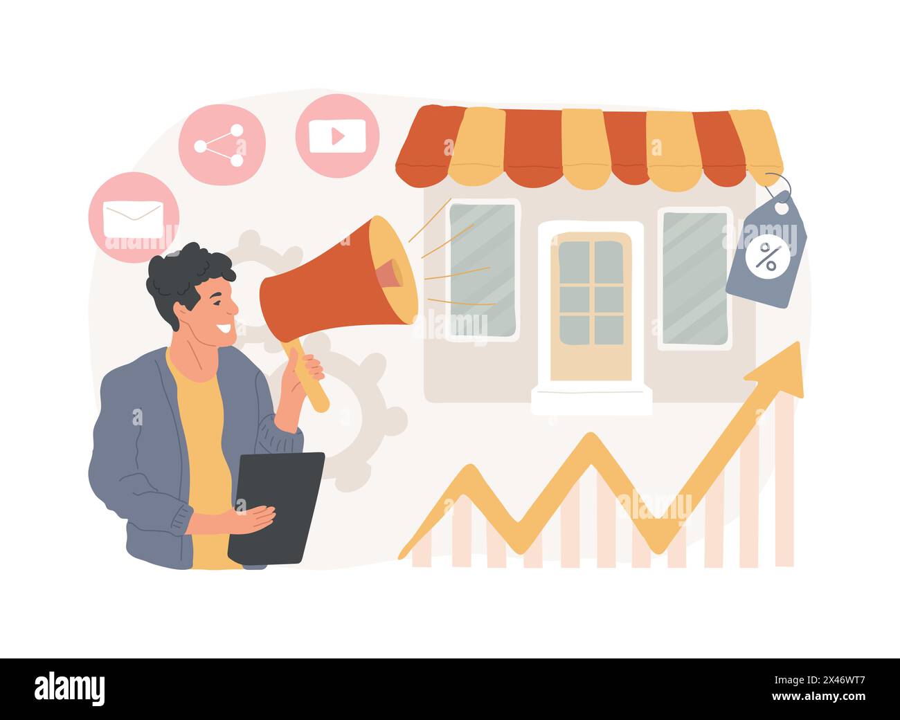 Sales promotion isolated concept vector illustration Stock Vector Image ...