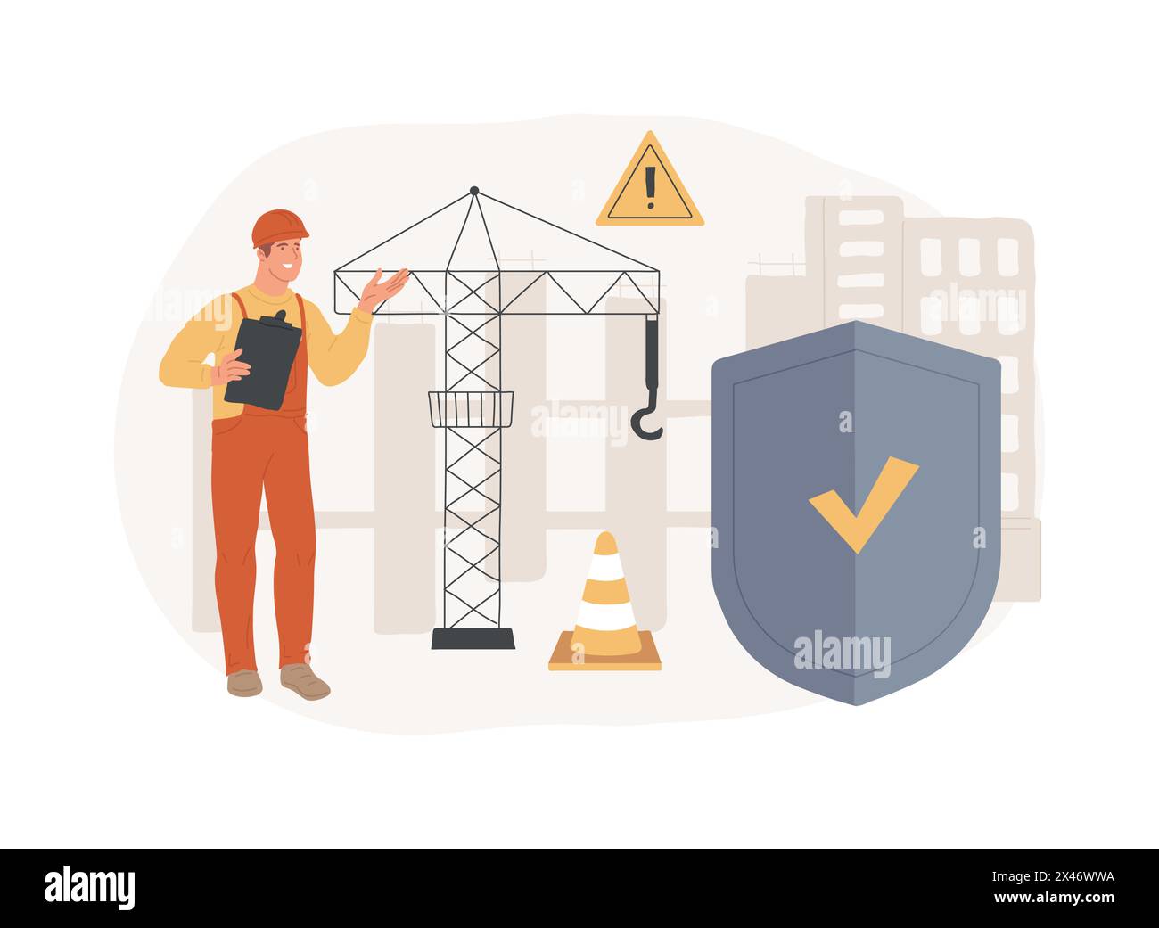 Workplace safety isolated concept vector illustration Stock Vector ...