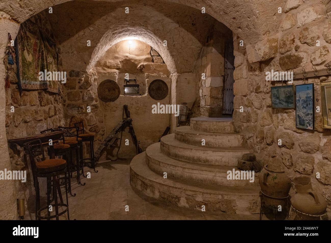 Mardin, Midyat, Turkey - 9 Ocak 2024; Matiate Underground City Estel ...