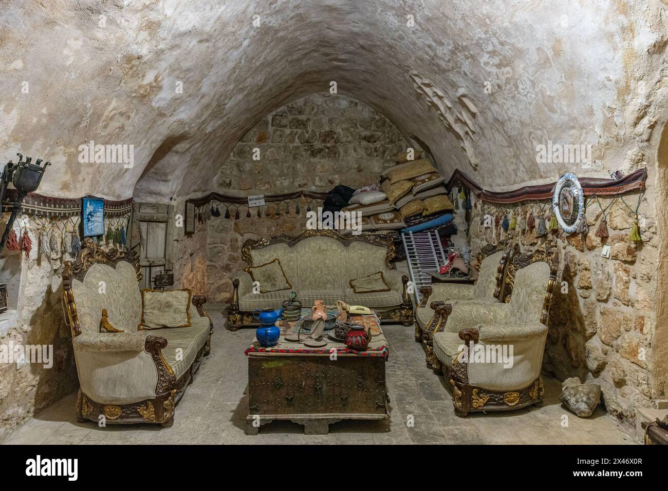 Mardin, Midyat, Turkey - 9 Ocak 2024; Matiate Underground City Estel ...