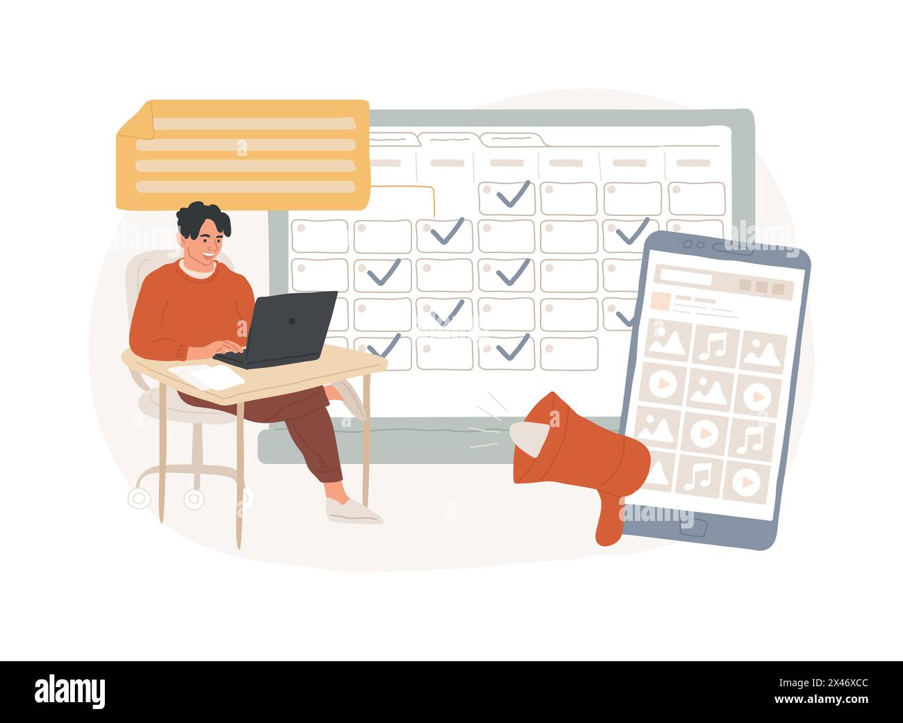 Regular blog posts isolated concept vector illustration Stock Vector ...