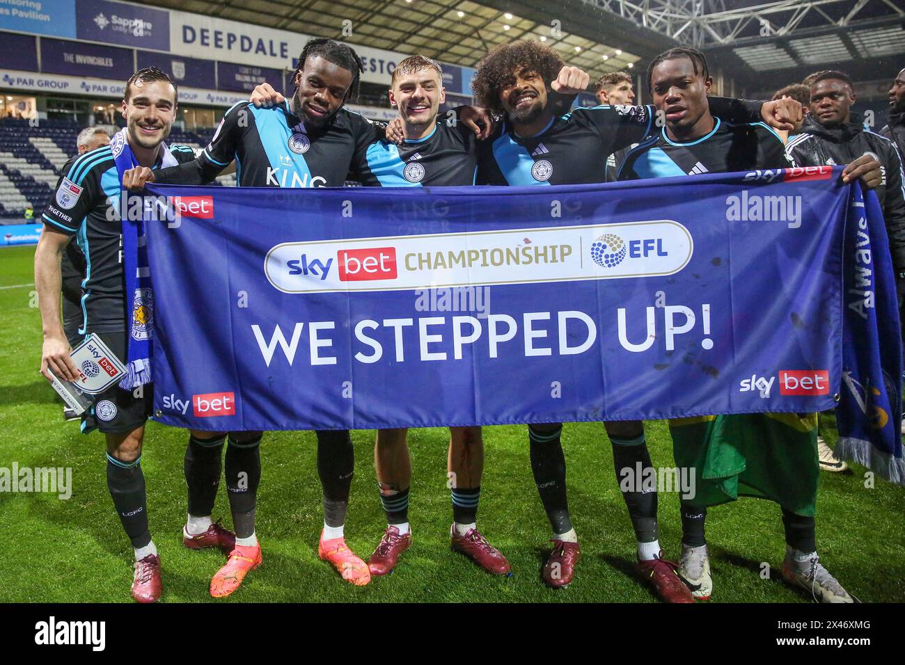 Preston, UK. 29th Apr, 2024. Leicester City midfielder Harry Winks (8 ...