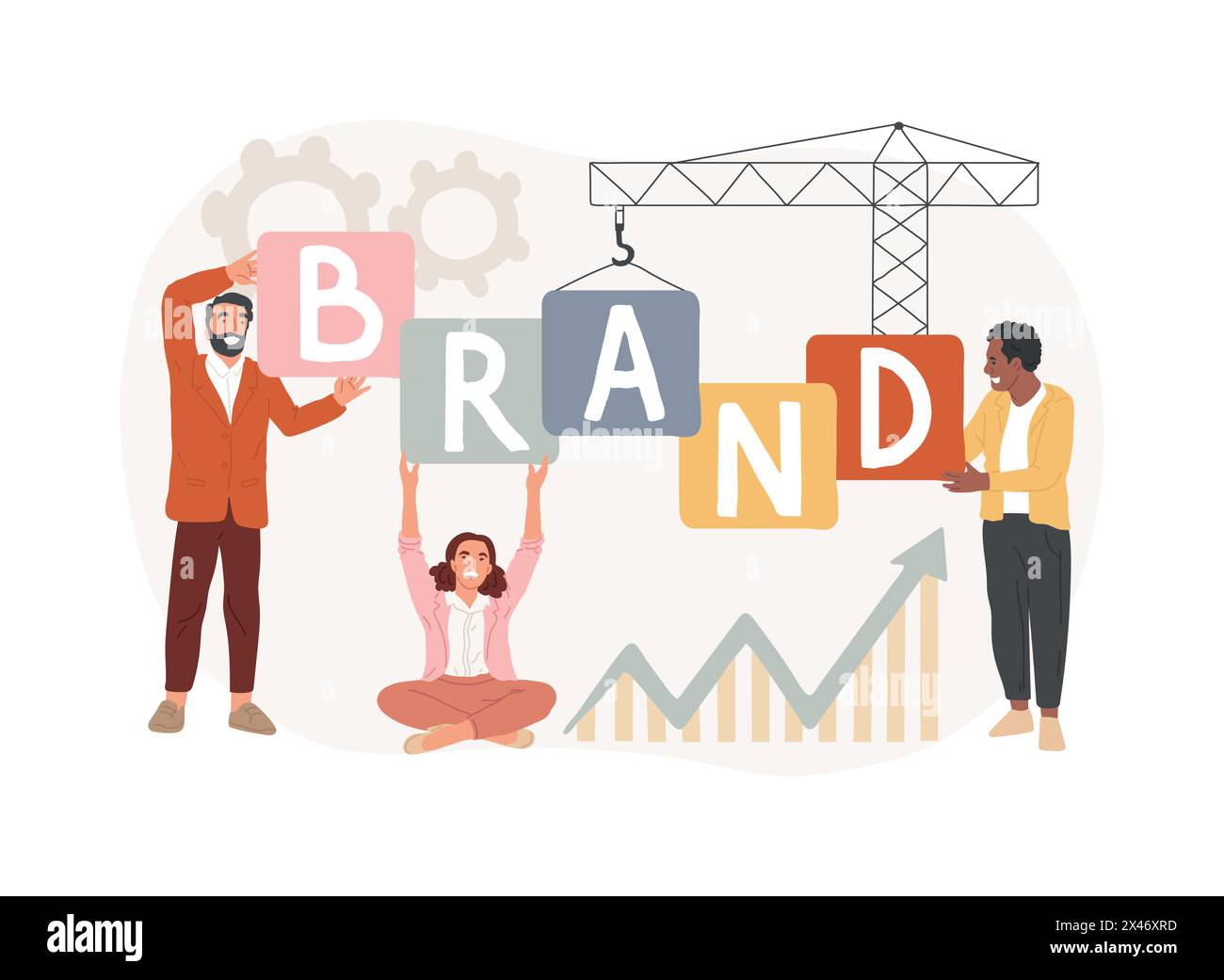 Brand building isolated concept vector illustration Stock Vector Image ...