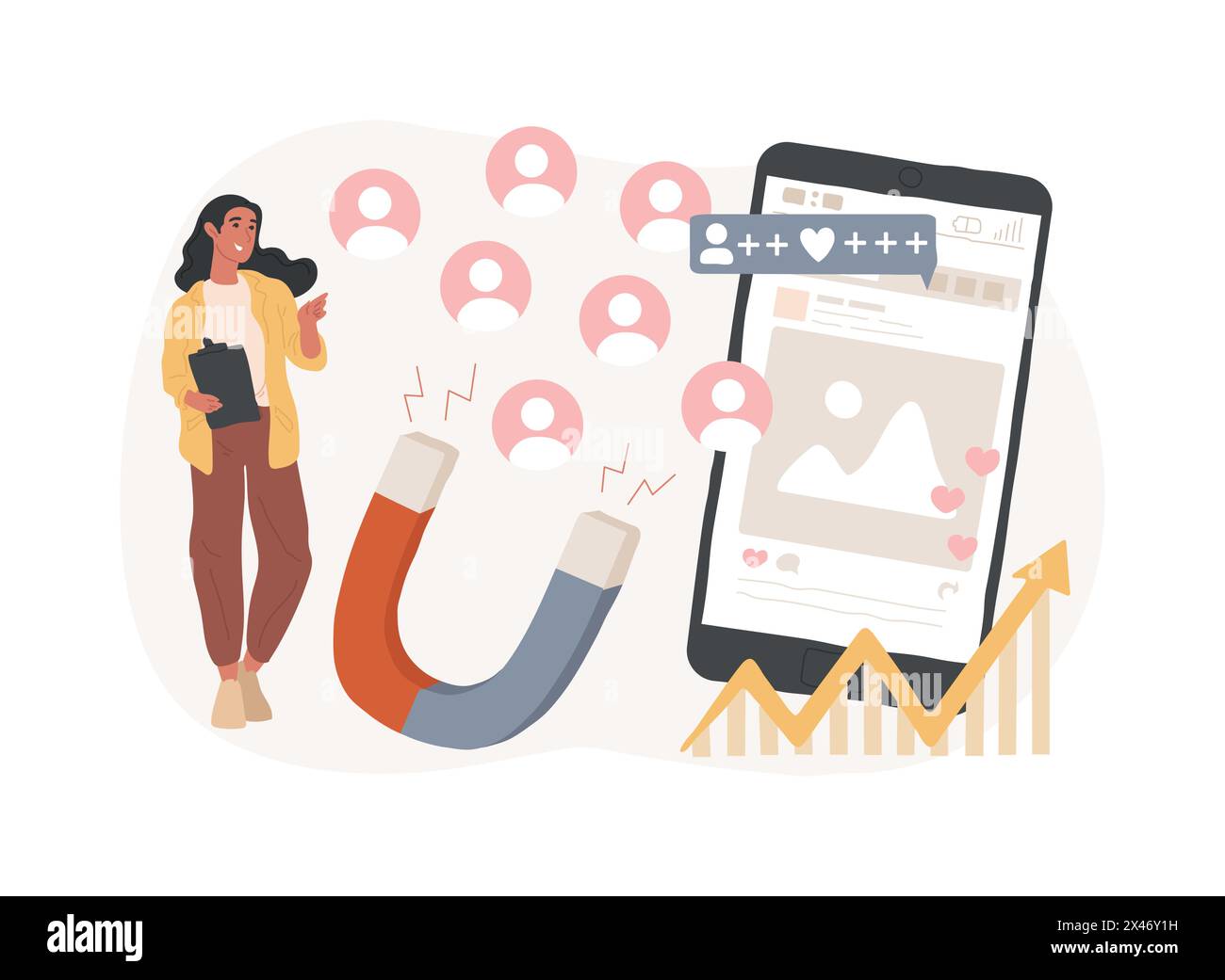 Attracting followers isolated concept vector illustration Stock Vector ...