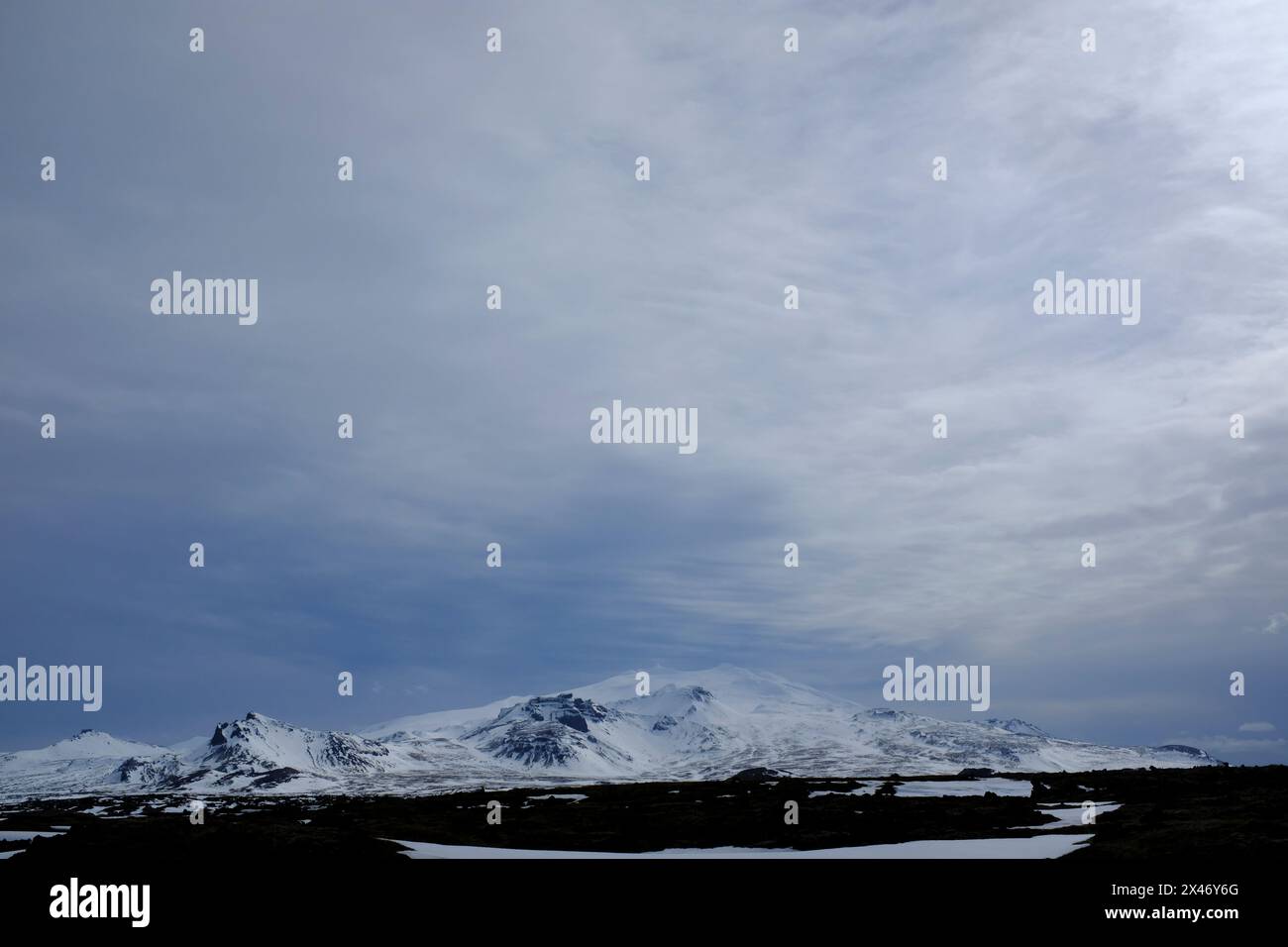 Spectacular volcanic view from Saxholl volcano Crater, Snaefellsnes ...