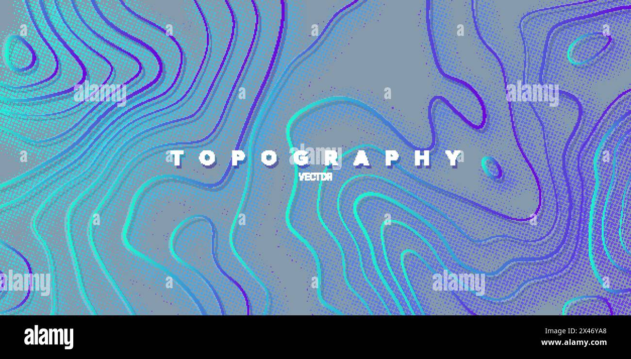 Abstract background with linear topography relief Stock Vector Image ...