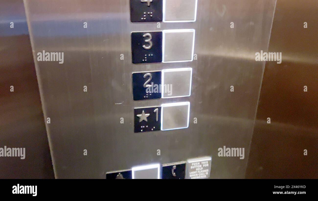 Elevator Control Panel with Selected Floors Stock Photo - Alamy