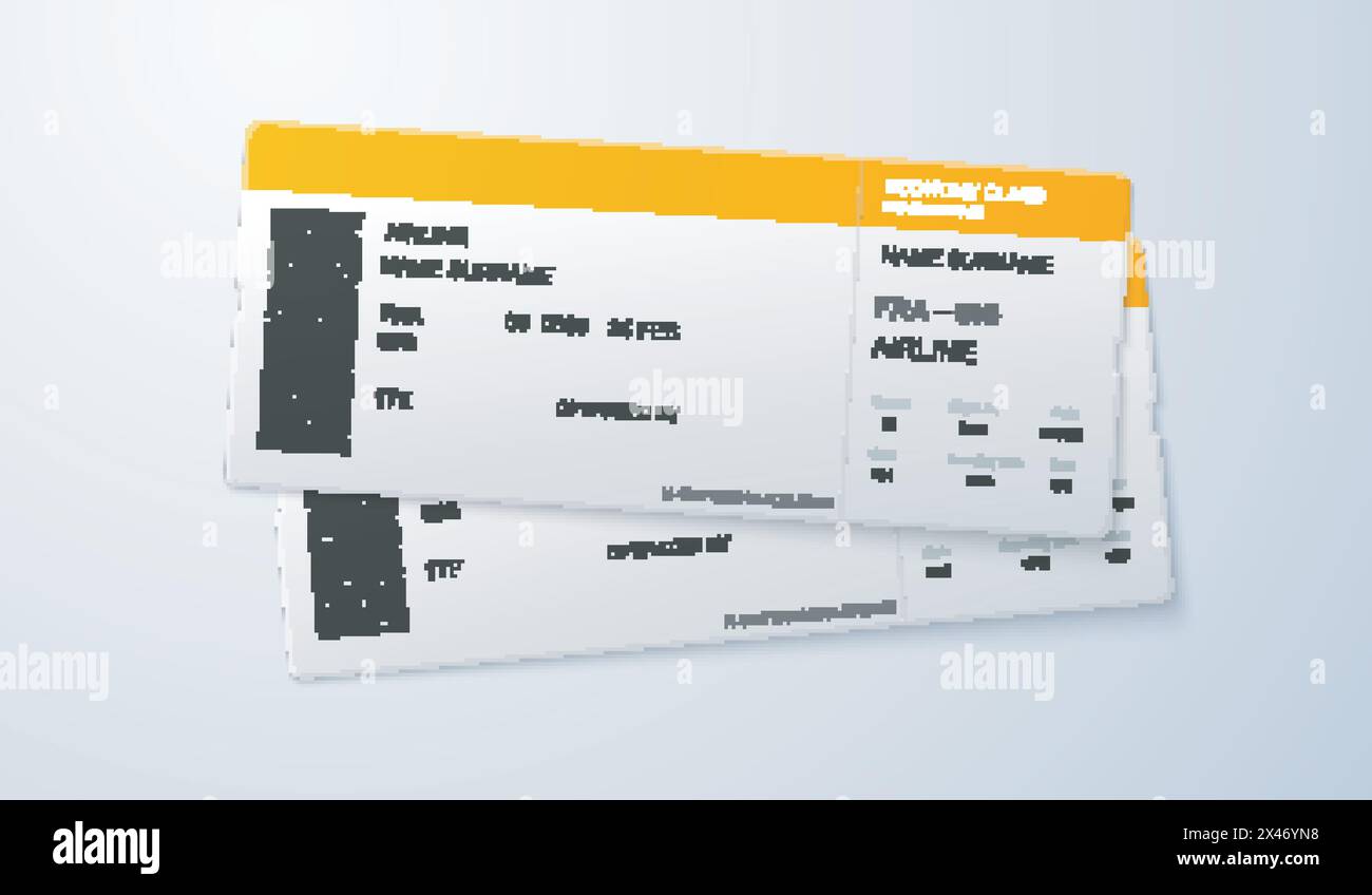 Flight Boarding Passes Template Stock Vector Image And Art Alamy